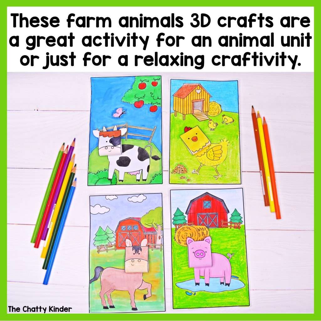 What is in this Farm Animals Craft Activity printable? - The Chatty Kinder
