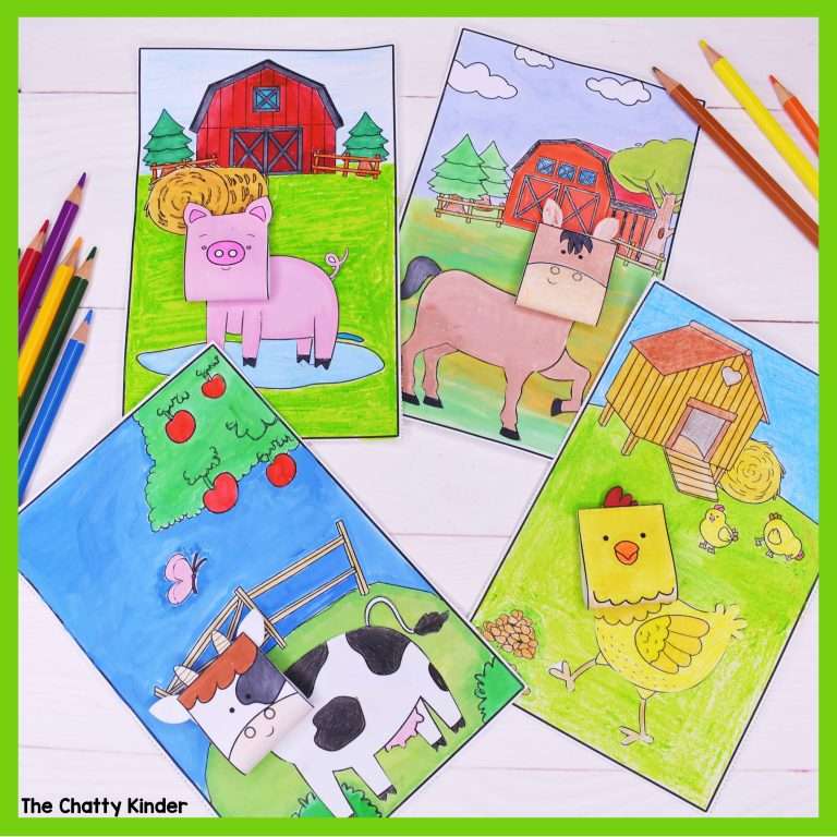 What is in this Farm Animals Craft Activity printable? - The Chatty Kinder