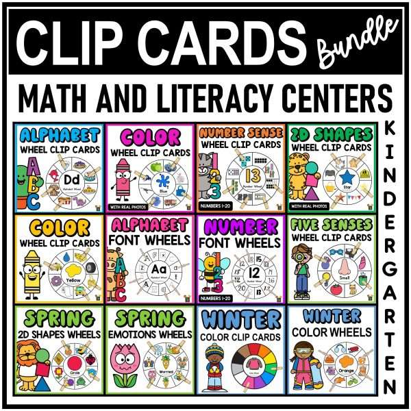 Number Sense Activities for Kindergarten - Numbers 1 to 20 Clip Cards ...