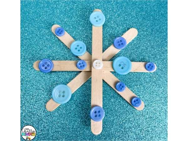 Cute and Sparkly Snowflake Popsicle Stick Winter Fine Motor Craft - The ...