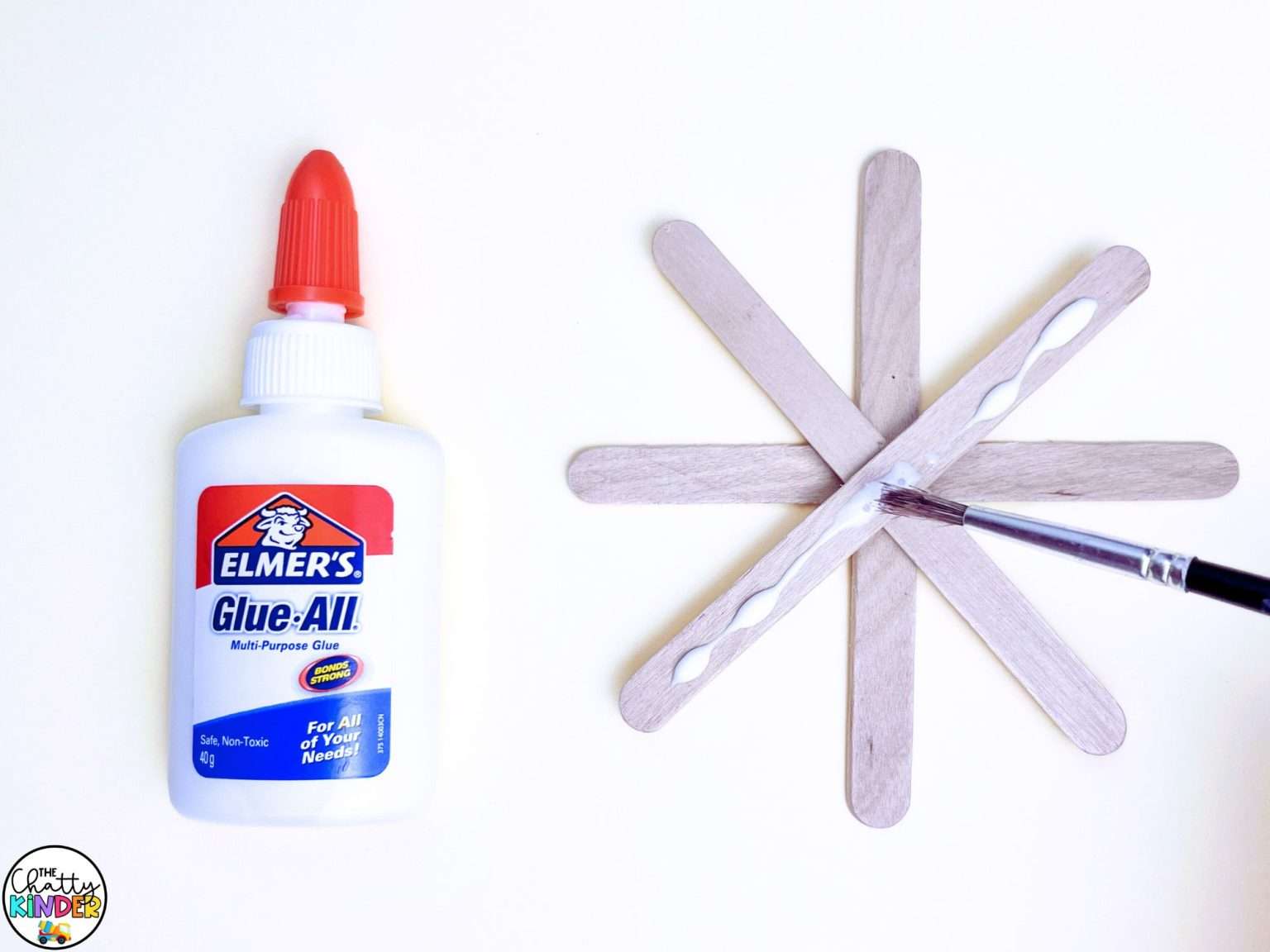 Cute and Sparkly Snowflake Popsicle Stick Winter Fine Motor Craft - The ...