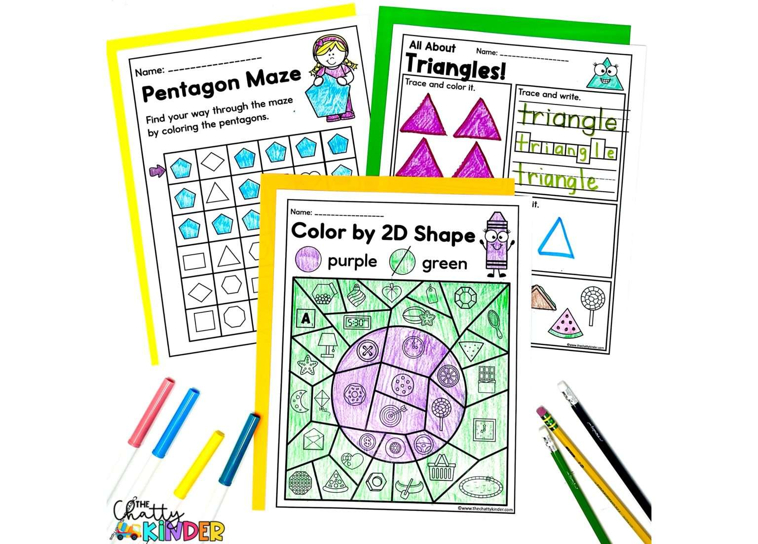 200+ Wonderful 2D Shapes Worksheets for Kindergarten - The Bundle - The ...