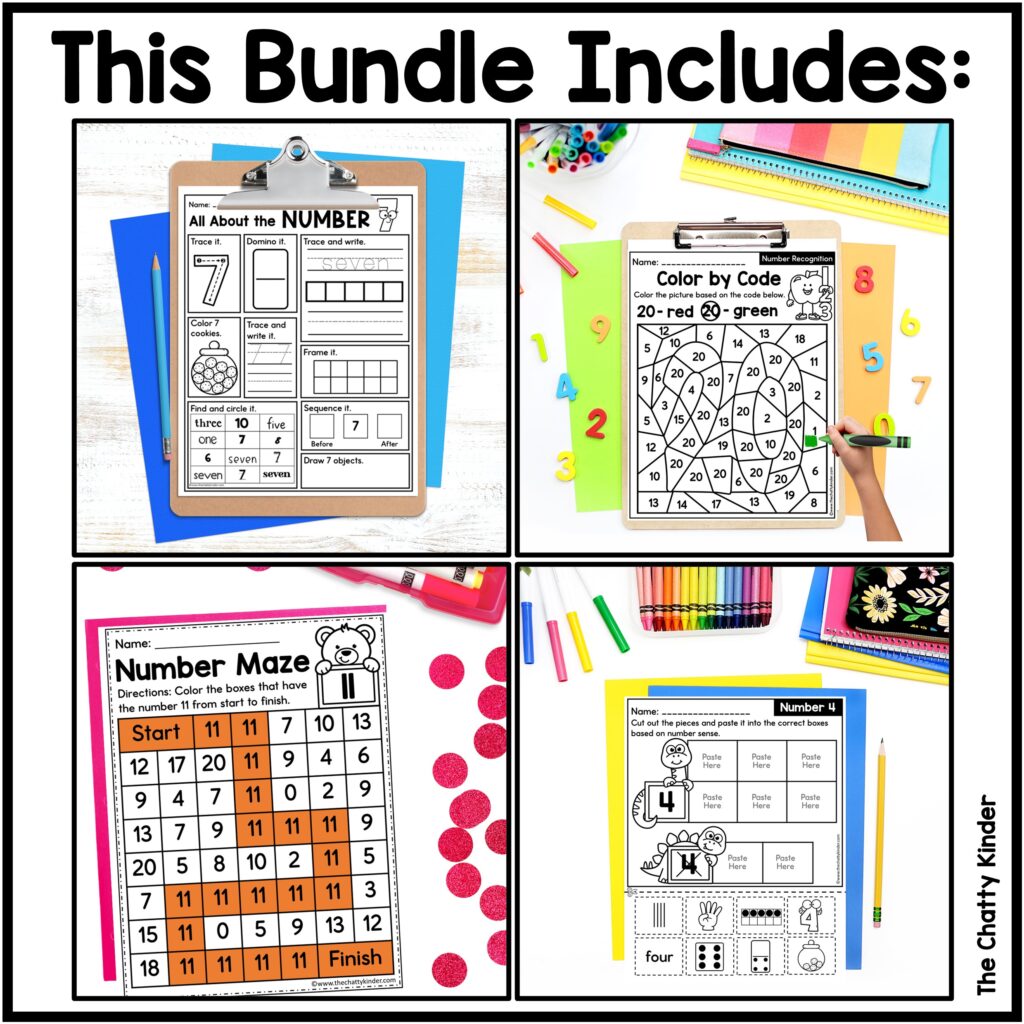 1-20 Number Sense Activities for Kindergarten Bundle - The Chatty Kinder